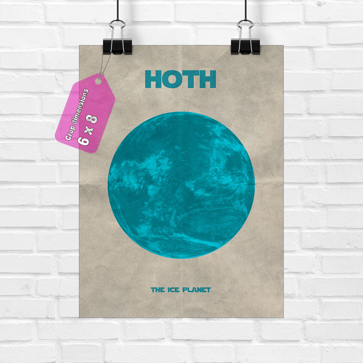 Hoth STAR WARS Vintage Minimal Retro Style Planet Postcard Poster Print ...