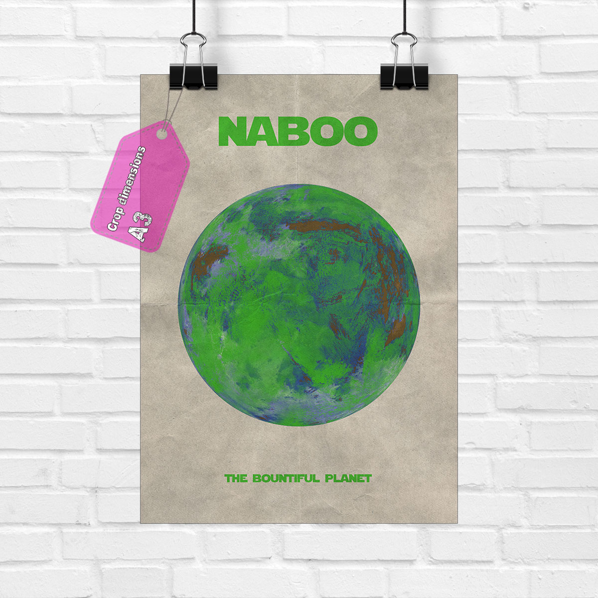 Naboo STAR WARS Vintage Minimal Retro Style Planet Postcard Poster ...