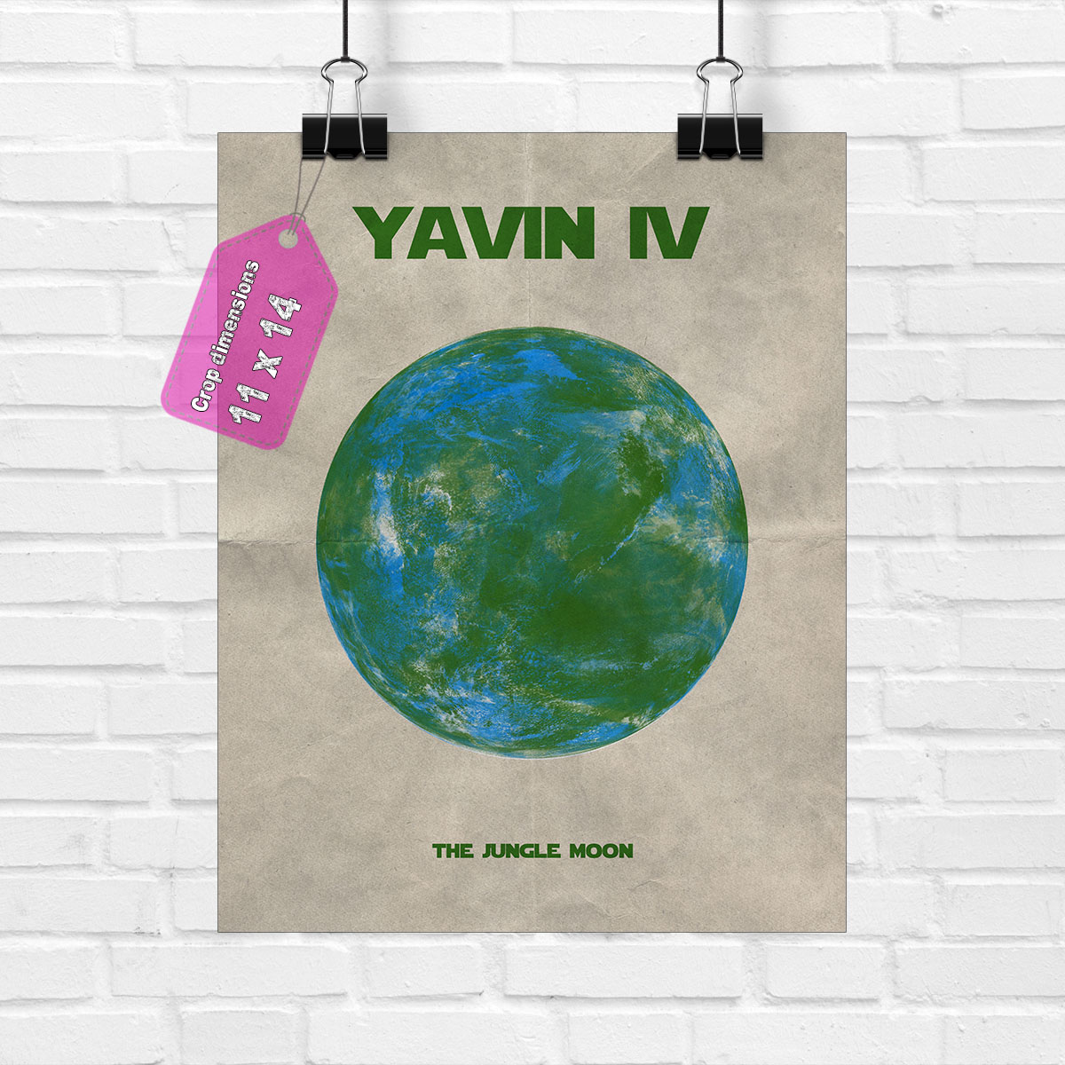 Yavin IV STAR WARS Vintage Minimal Retro Style Planet Postcard Poster ...