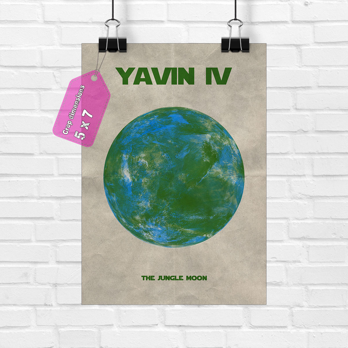 Yavin IV STAR WARS Vintage Minimal Retro Style Planet Postcard Poster ...